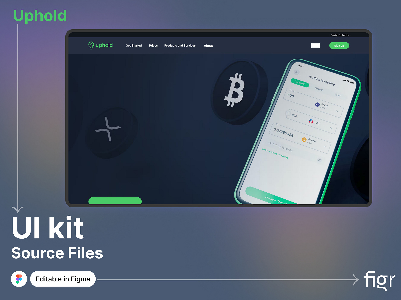 Make Uphold UI your own by Figr Design on Dribbble