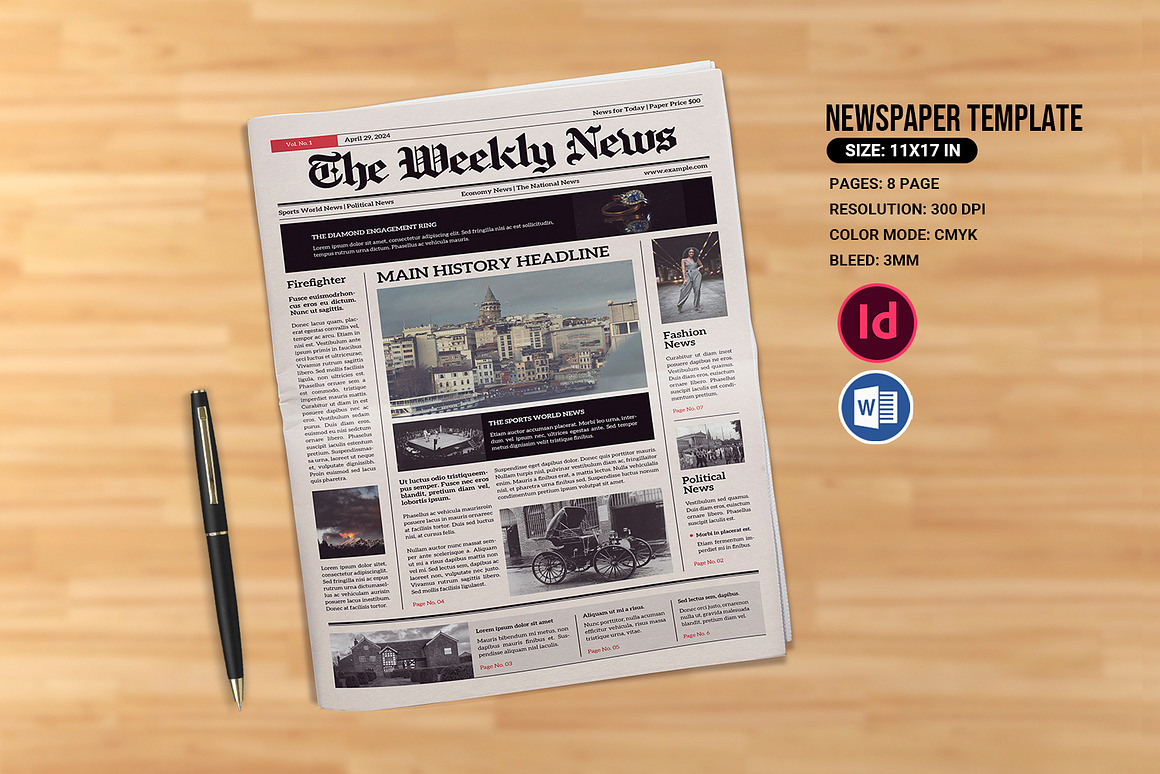 Newspaper Template by Mukhlasur Rahman on Dribbble