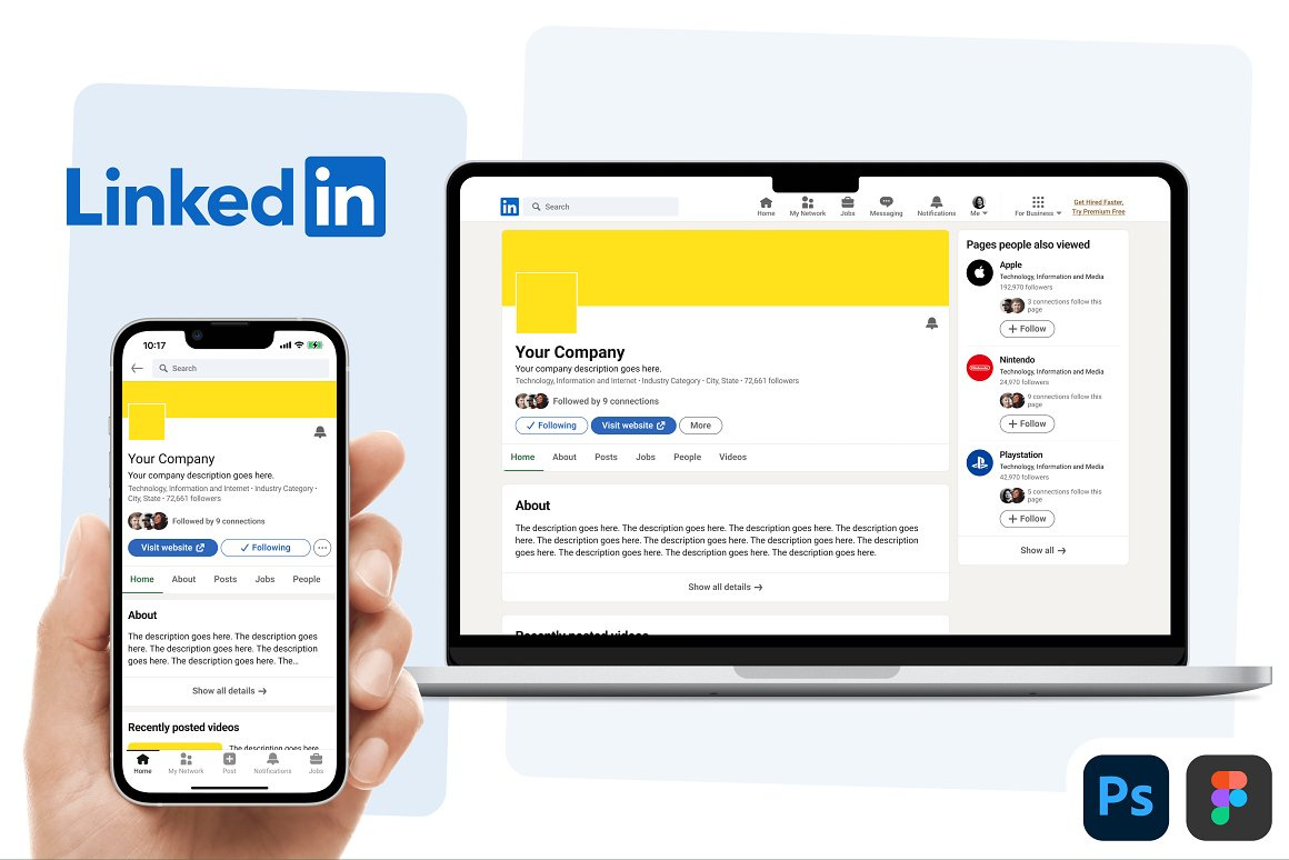 Linkedin Branding Kit PSD Figma by Instagram Templates on Dribbble