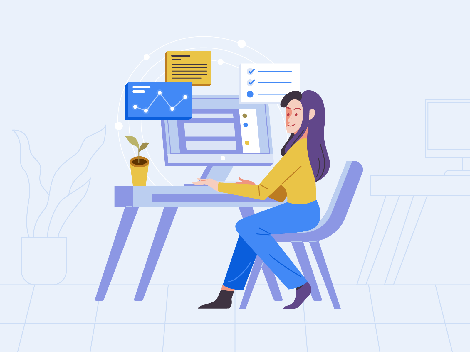 Girl with data by Khrystyna Andrusyshyn on Dribbble