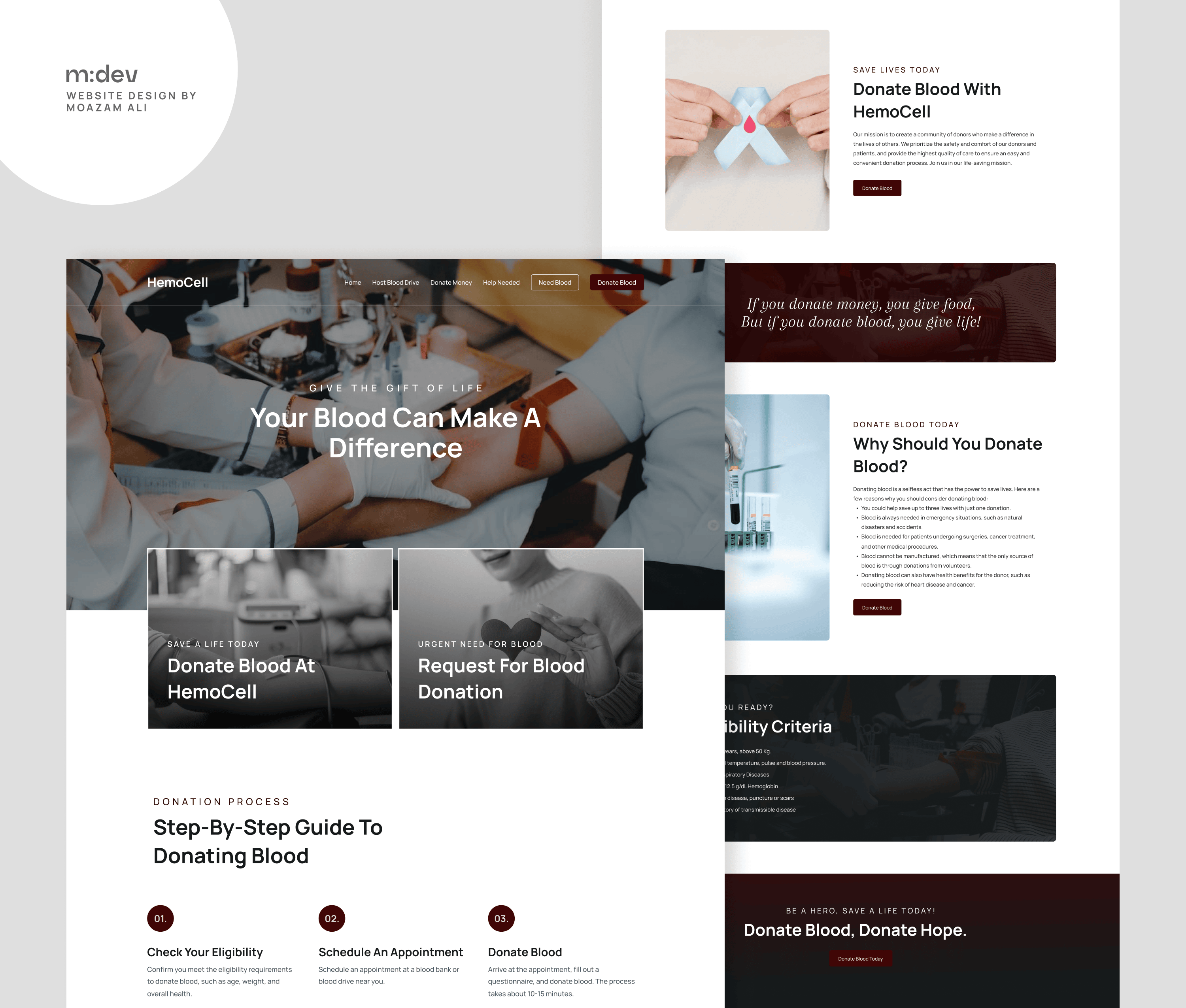 Blood Bank Website Design by Moazam Ali on Dribbble