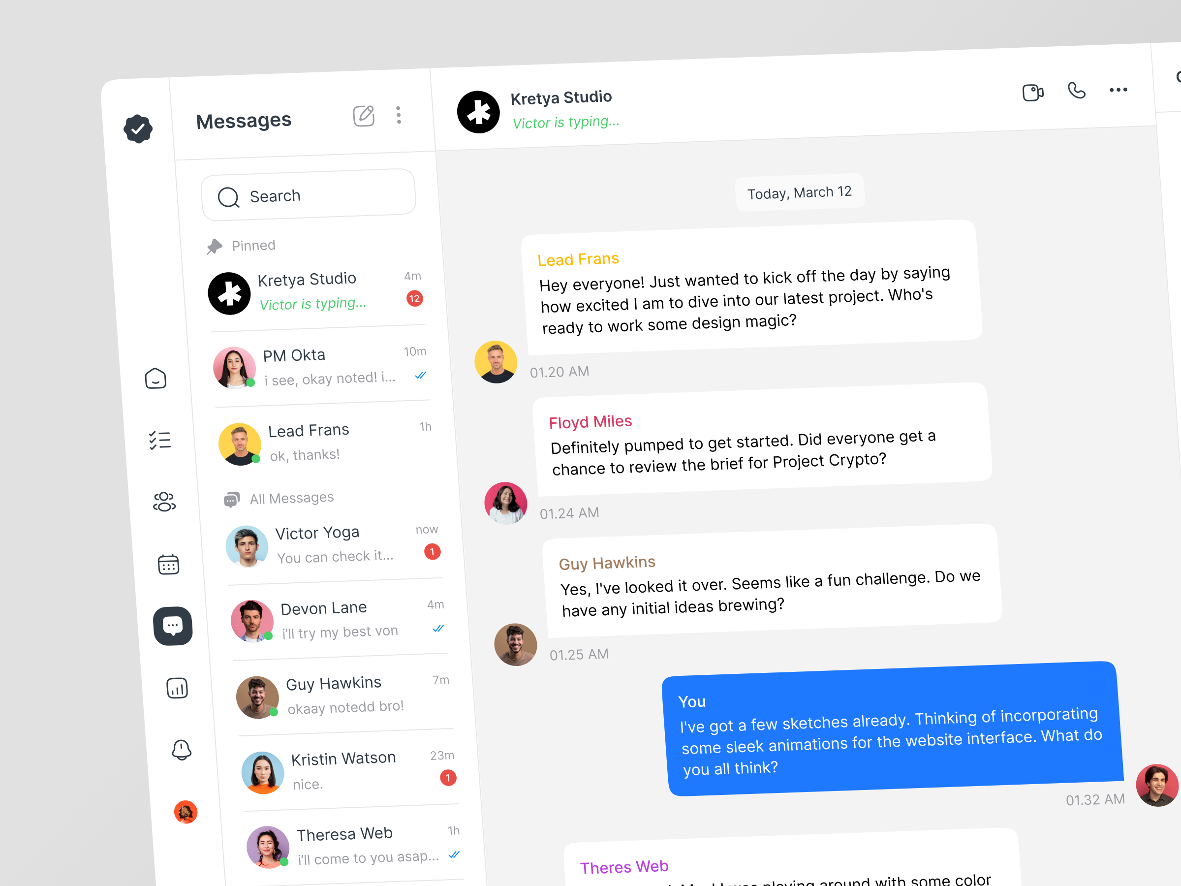 WorkWise - Productivity Dashboard - Message Page by Yanuarsyah Fitrah ...