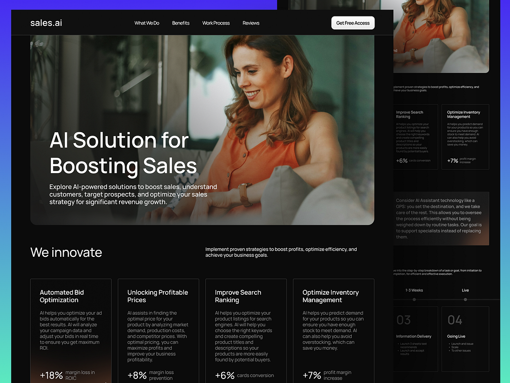 AI Sales Web Landing Page by Malik Abimanyu for Keitoto on Dribbble