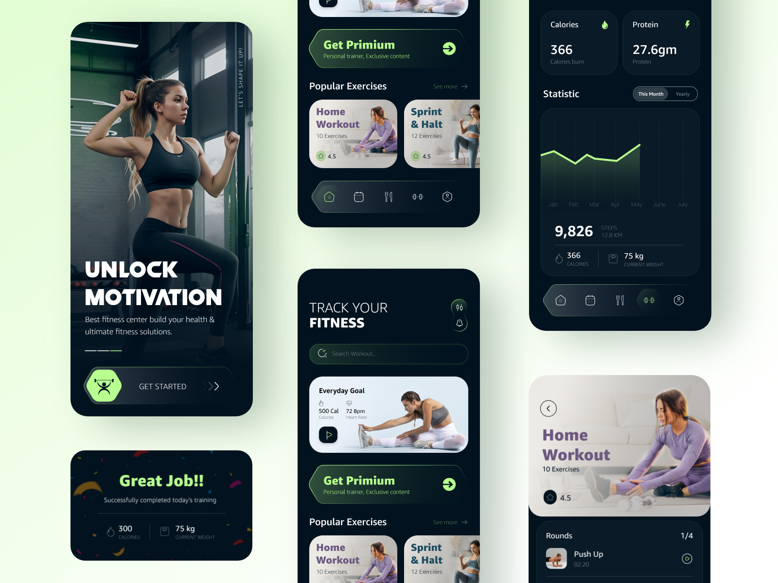 Fitness App Design Idea by aPurple on Dribbble