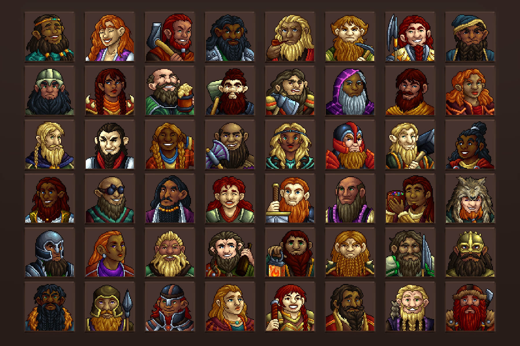 Free Dwarf Avatars 64×64 Pixel Icon Pack by 2D Game Assets on Dribbble
