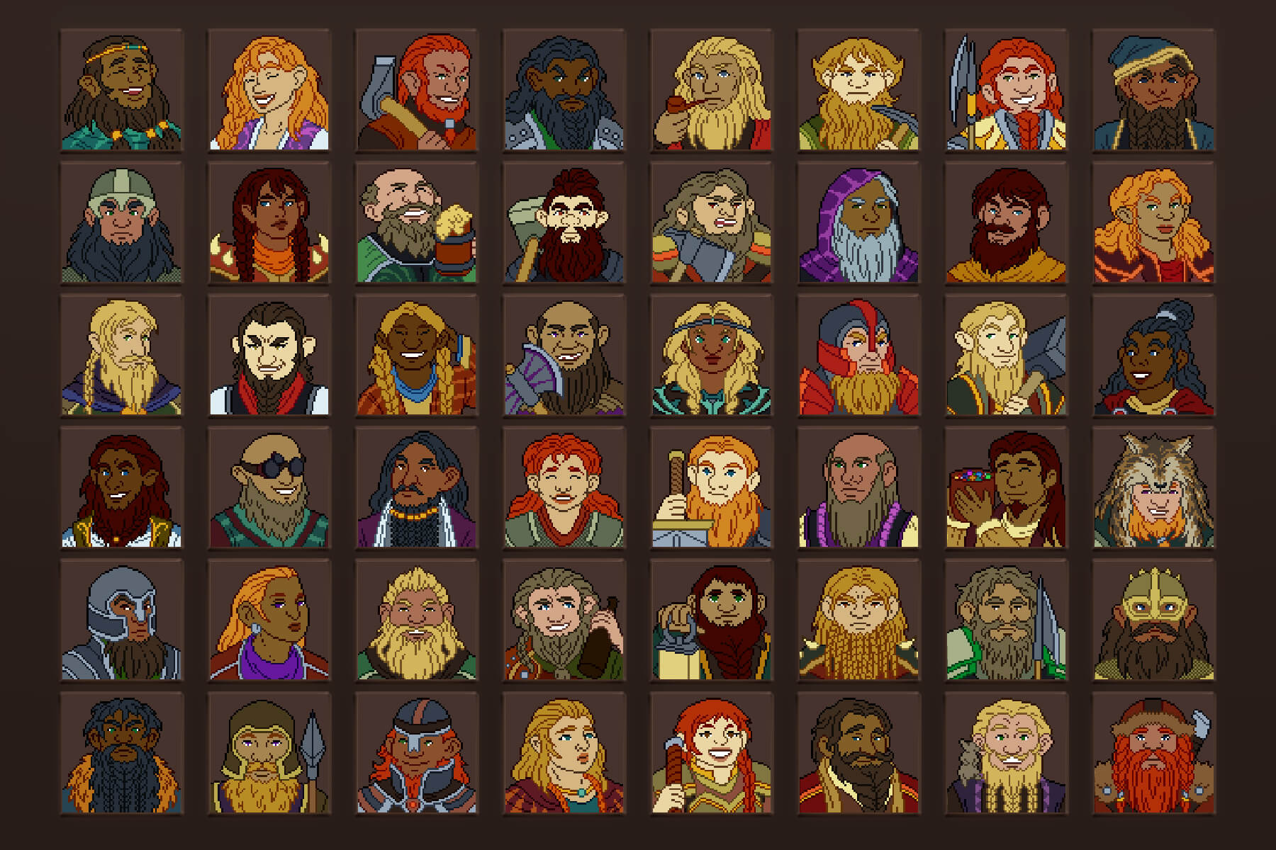 Free Dwarf Avatars 64×64 Pixel Icon Pack by 2D Game Assets on Dribbble