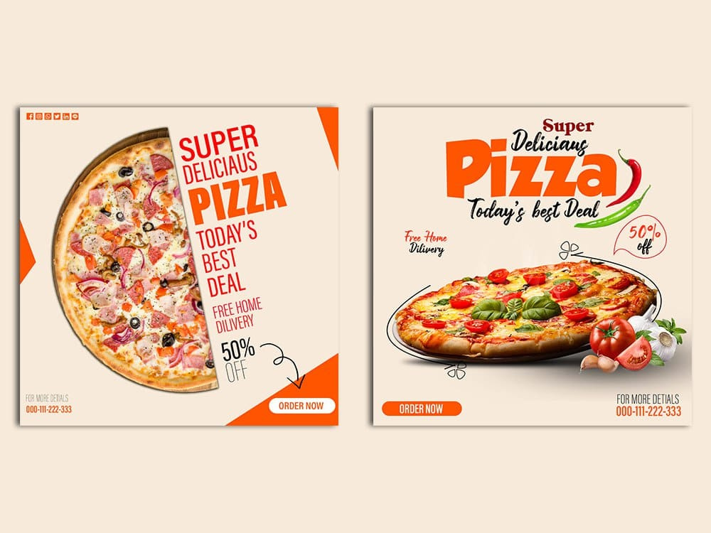 Pizza post Design by Graphicniper on Dribbble