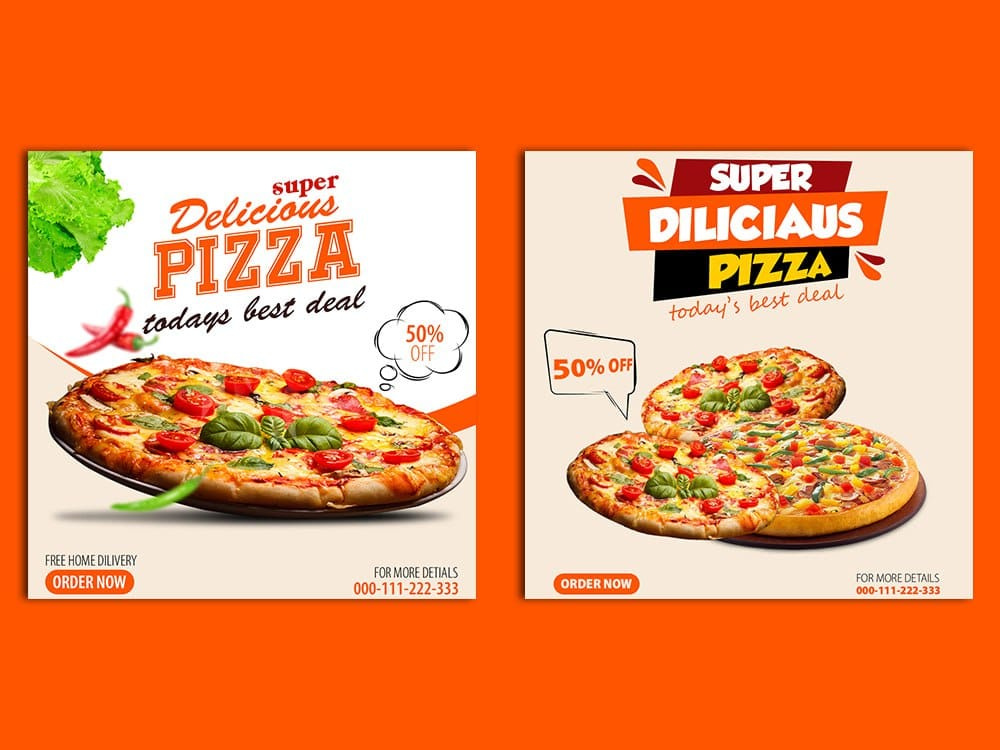 Pizza post Design by Graphicniper on Dribbble