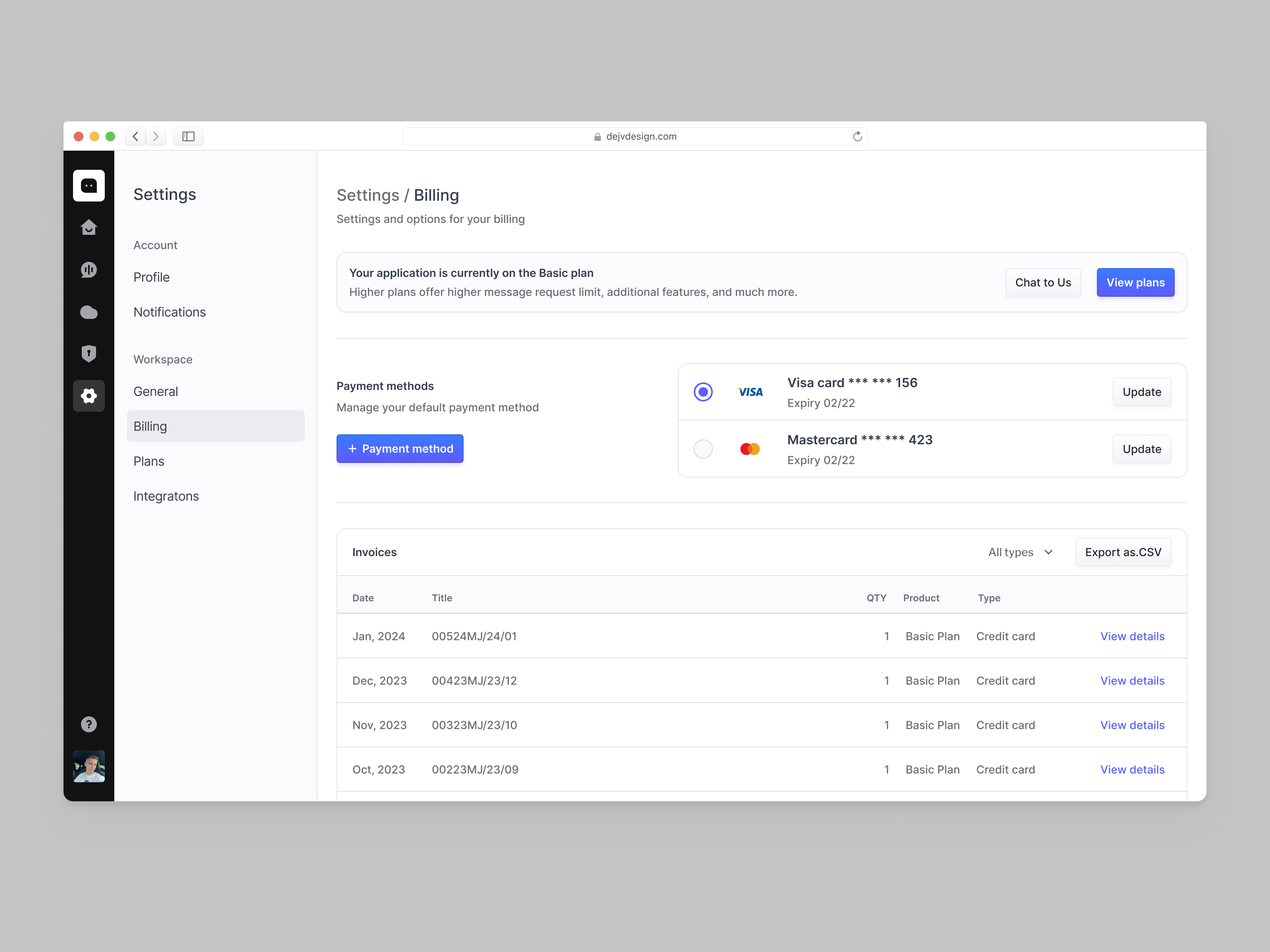 Ai Chatbot Plans Billing Settings By Dawid Jankowski On Dribbble