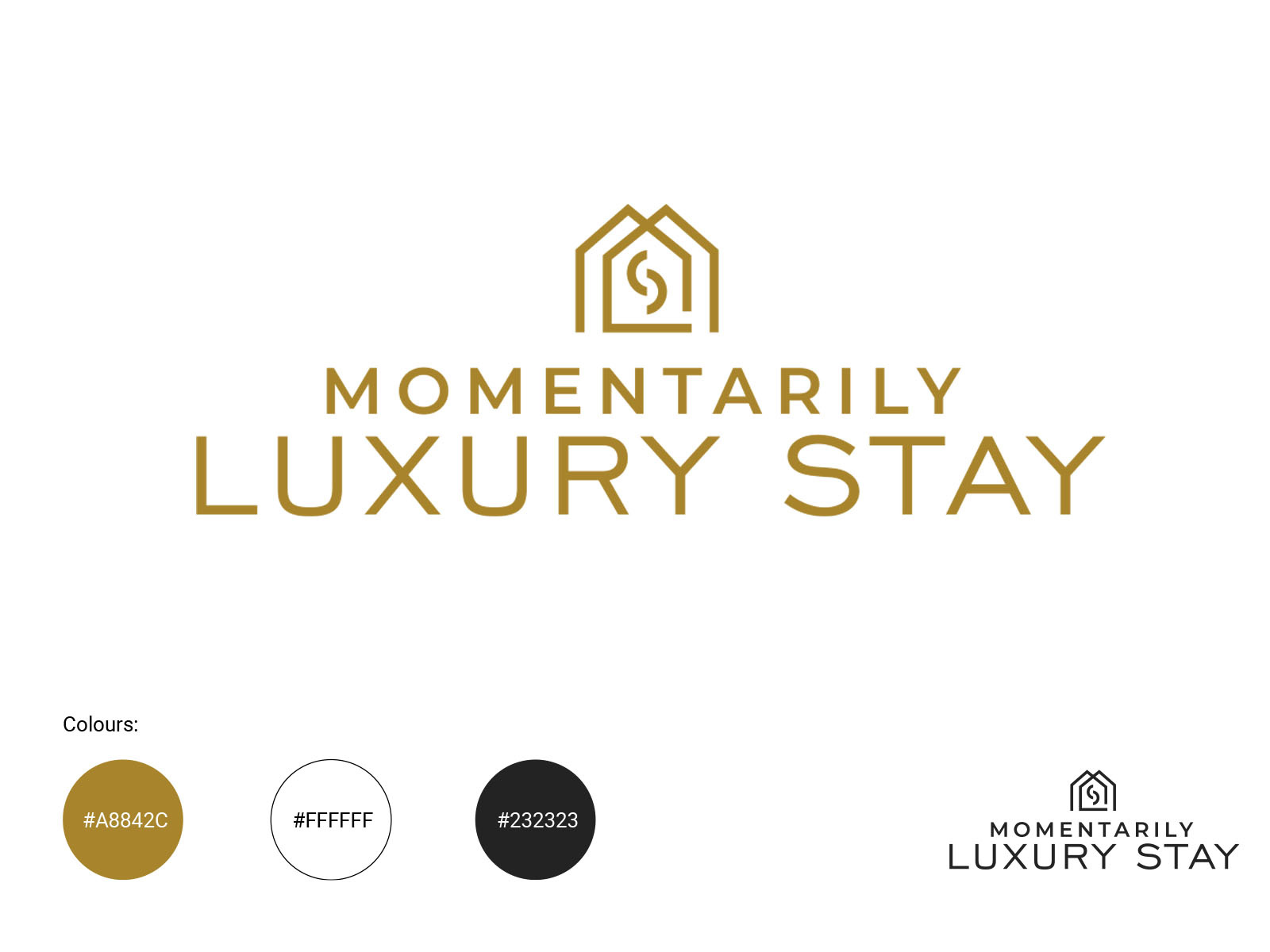 Momentarily Luxury Stay logo design by MΛR!O on Dribbble