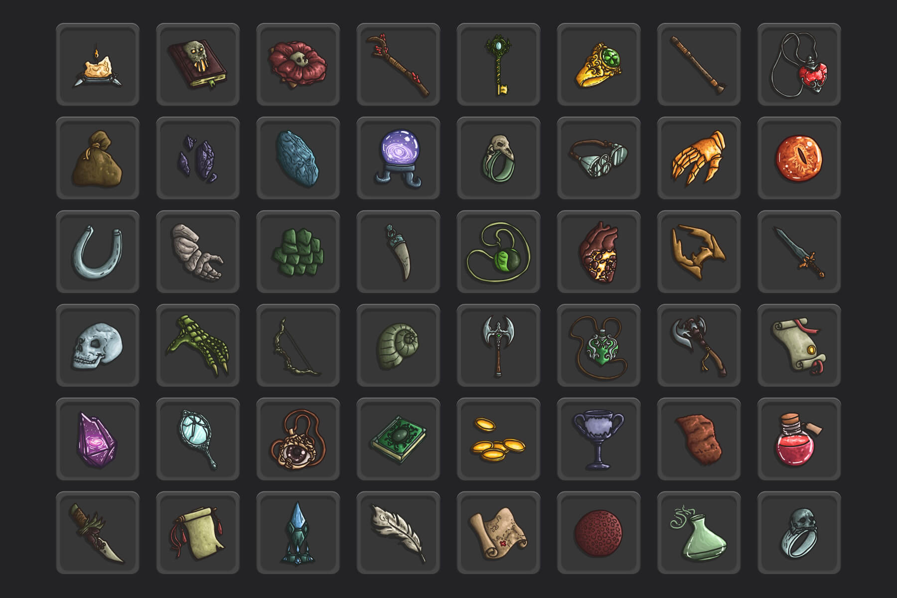 Battle Loot Vector RPG Icons by 2D Game Assets on Dribbble
