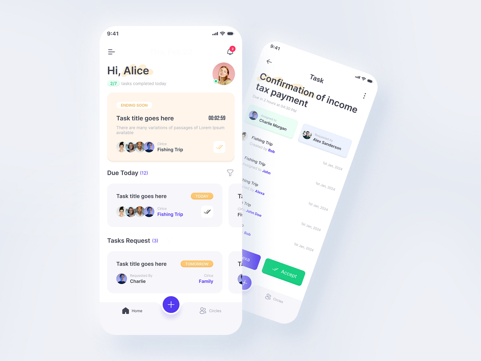 Task / Event Management App UI by Ameer on Dribbble