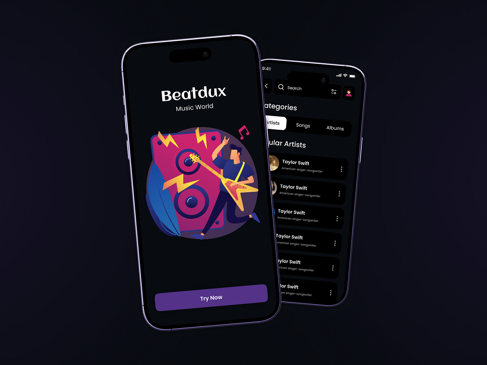 Modern Music Homepage Mobile UI by Welldux on Dribbble