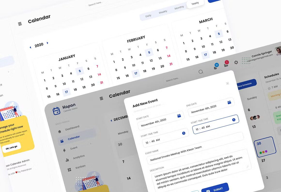 Kapan - Calendar Admin Dashboard UI by Design Laboratory on Dribbble