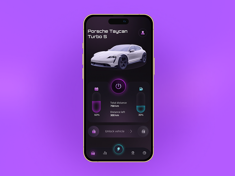 Vehicle app screen - remotely controls features by Bohdan Kalashnikov ...
