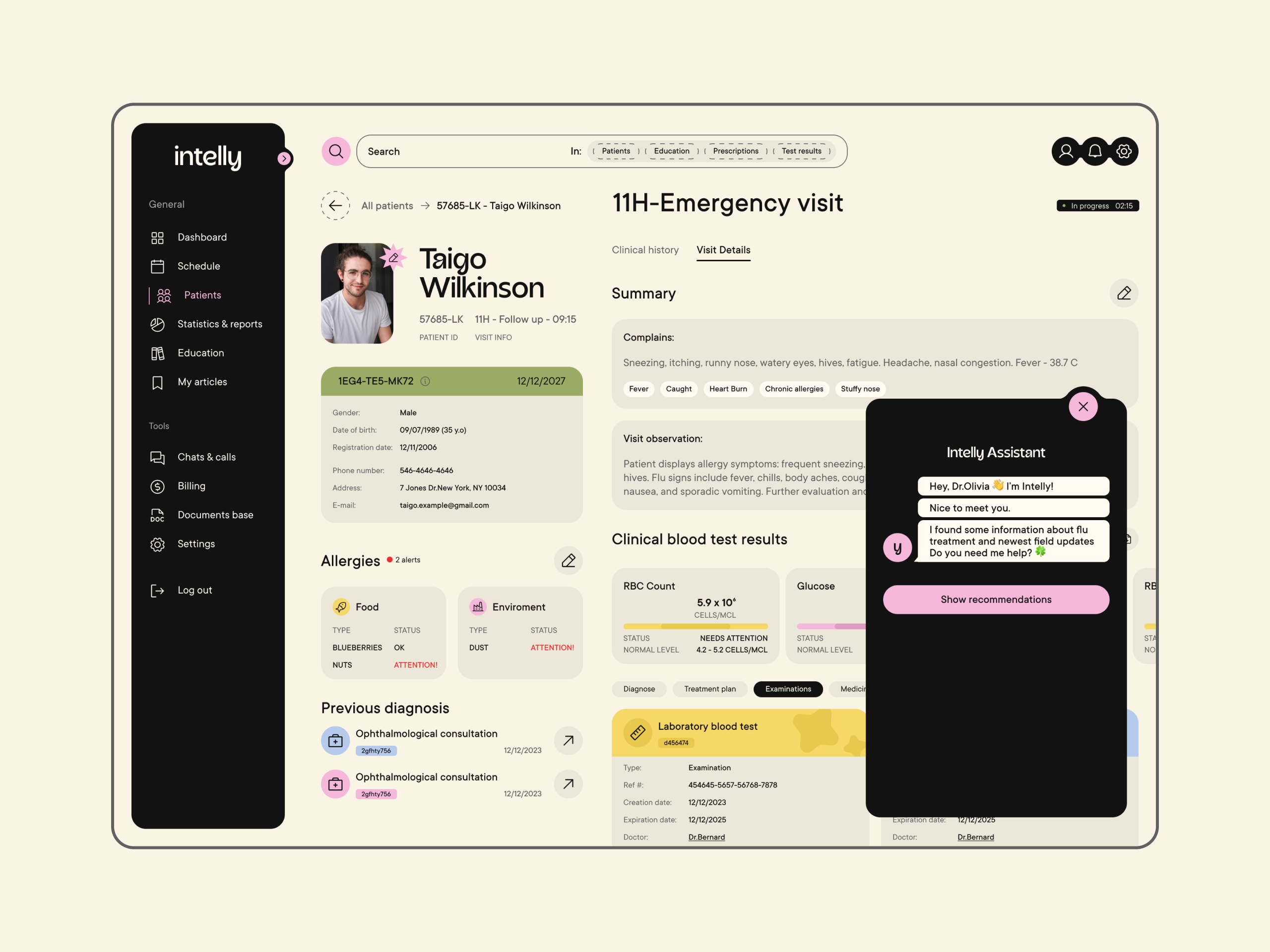 Intelly — HealthCare App Dashboard by Sigma Software Design on Dribbble