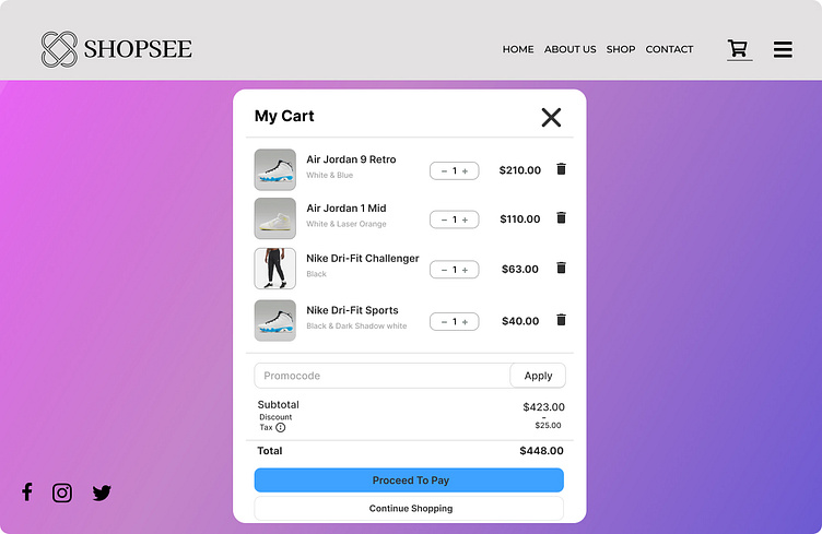 Shopping Cart UI Design-058 by Ankit Sharma on Dribbble