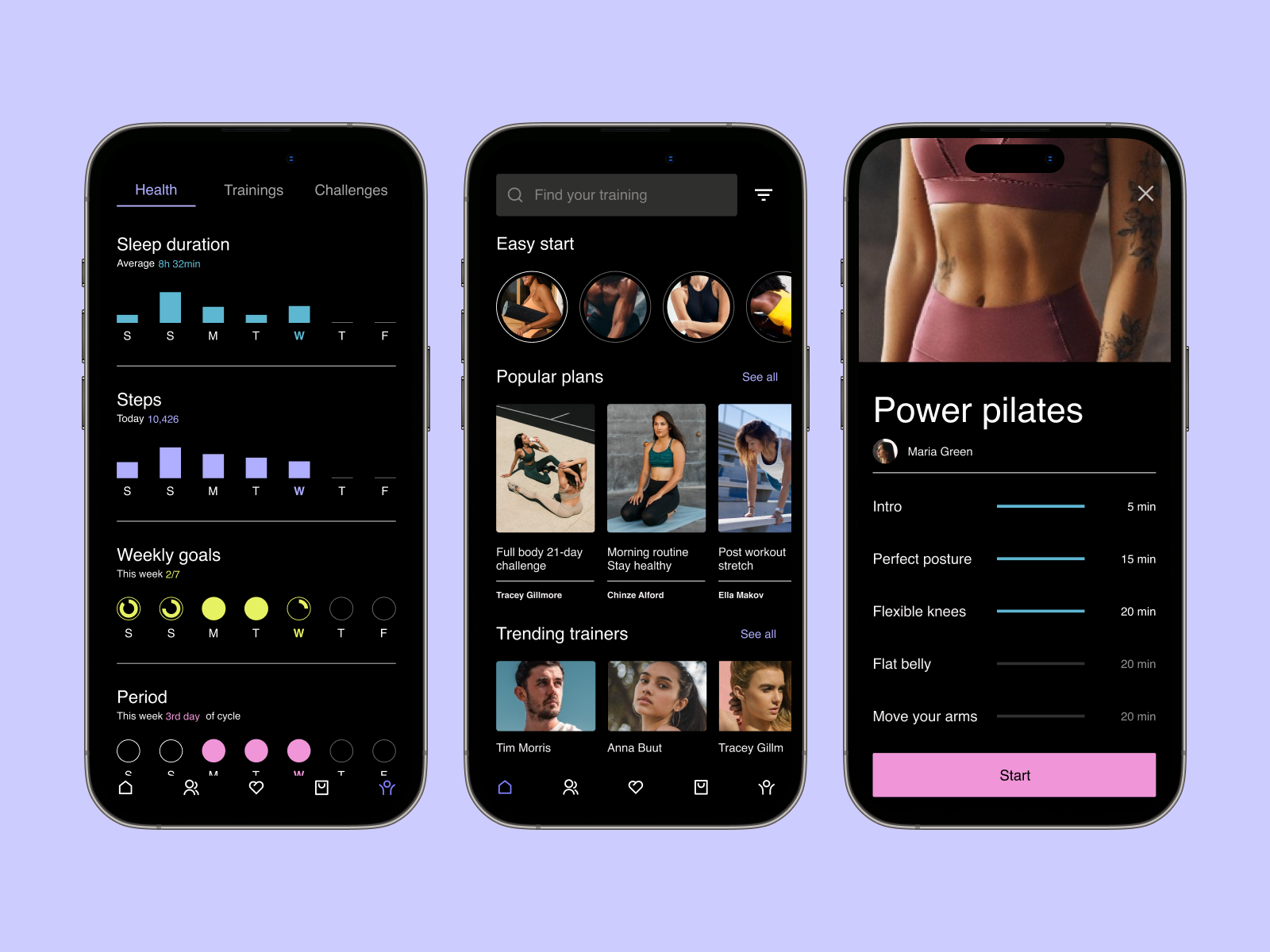 Workout app - screens by Amelia Rams for Netguru on Dribbble