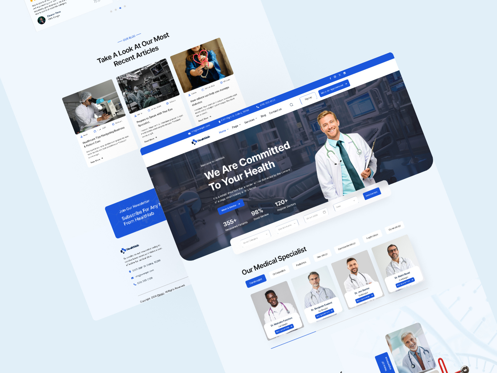Healthlab Doctor Appointment Website Design by Mizanur Rahman on Dribbble