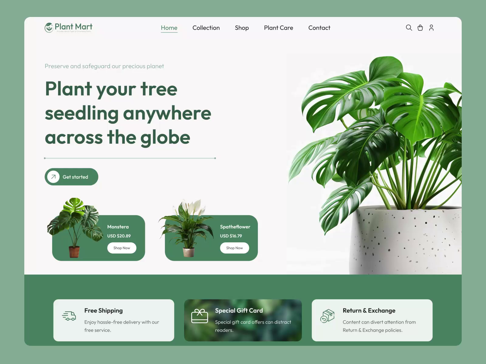 Plant Shop Landing Page by Arham Techpro UI/UX for Arham Techpro - UI ...