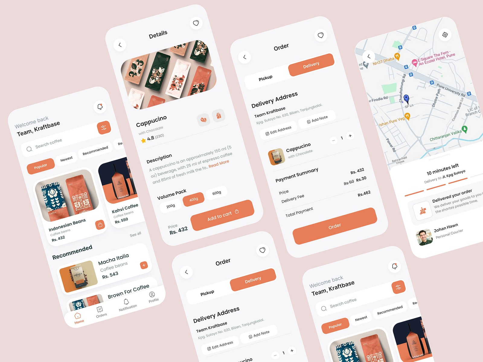 Mobile app - Moonbucks Coffee App ui/ux design | by kraftbase on Dribbble