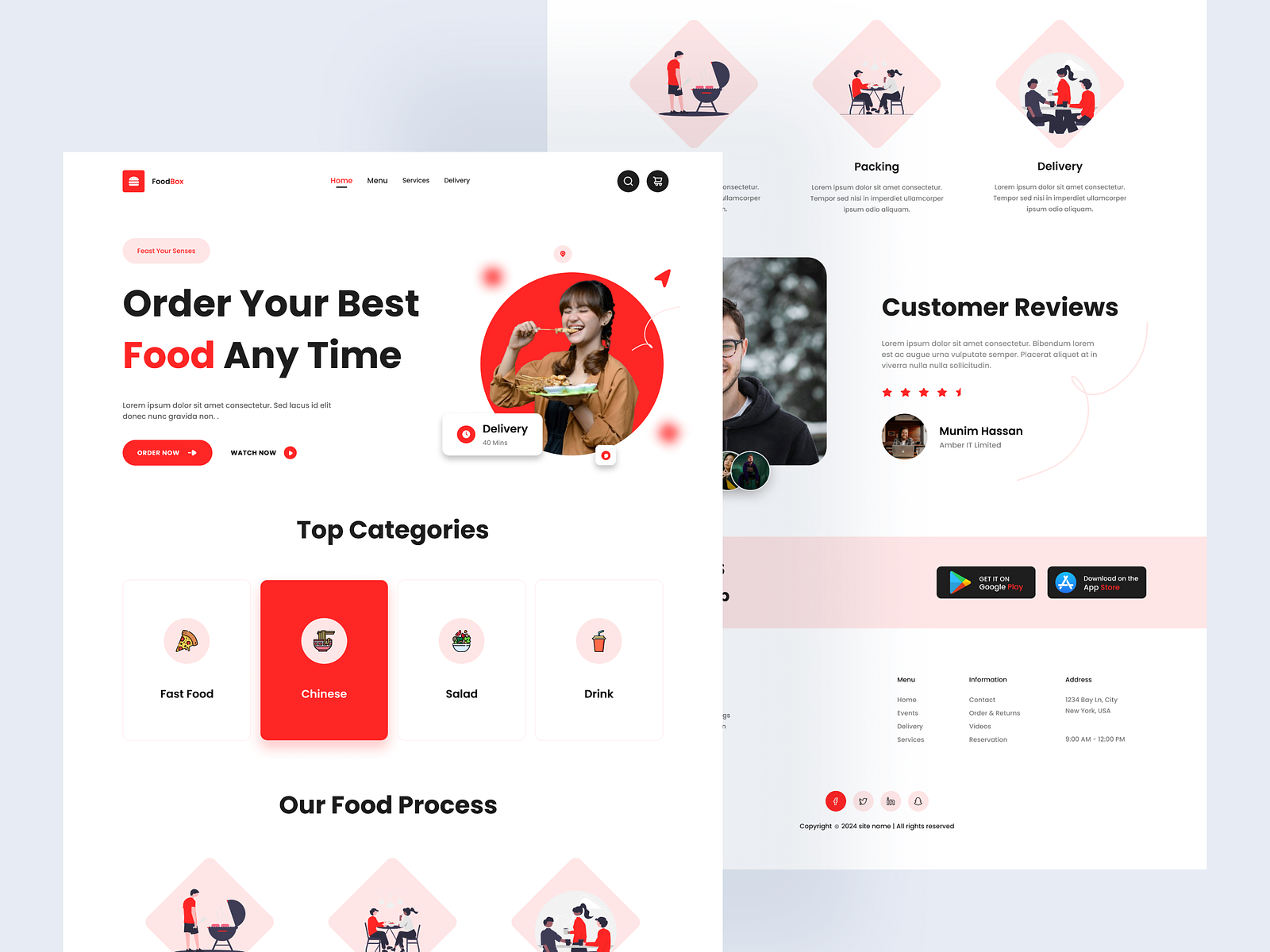 Food Delivery Web UI by Munim Hassan on Dribbble