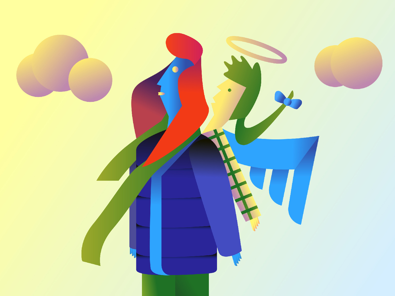 Angel Gradient Illustration by Nikita Golubev on Dribbble