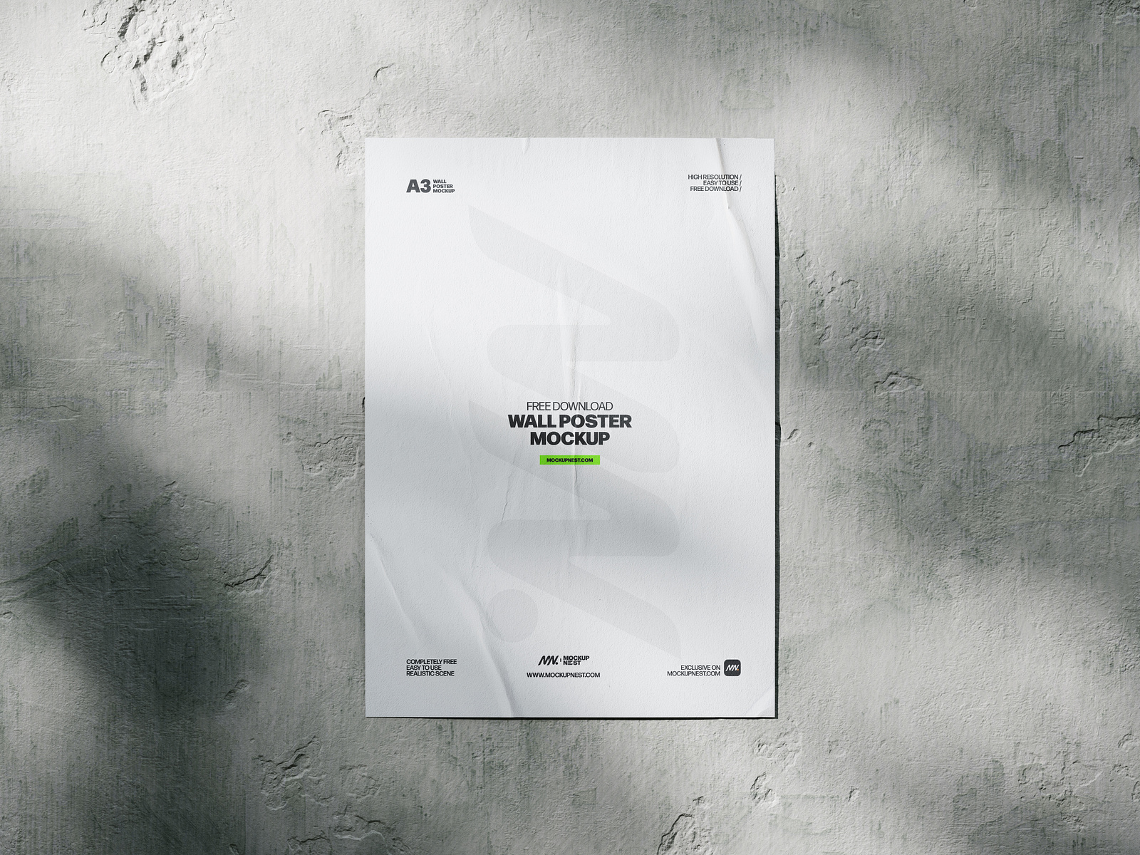 Free Wall Poster Mockup by Mockupnest on Dribbble