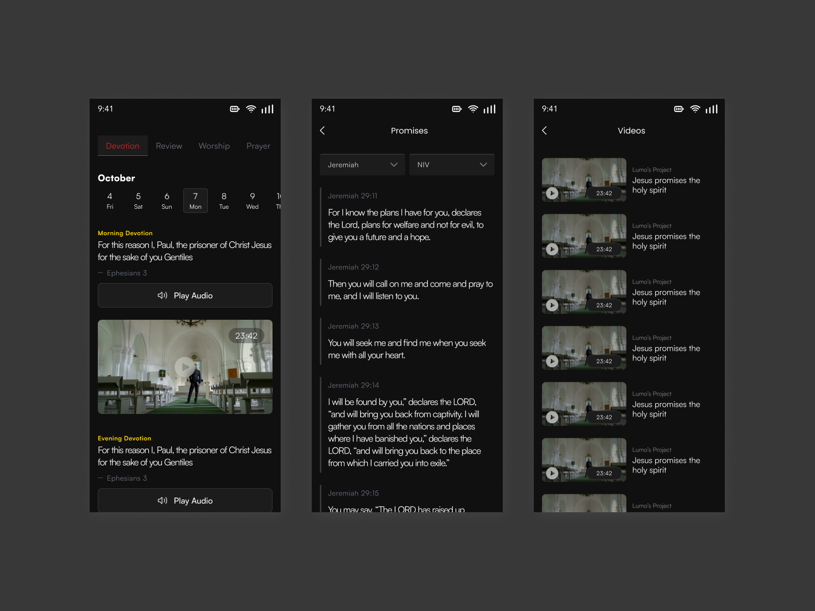Bible app design in Dark Mode by Chowdhury Joy on Dribbble