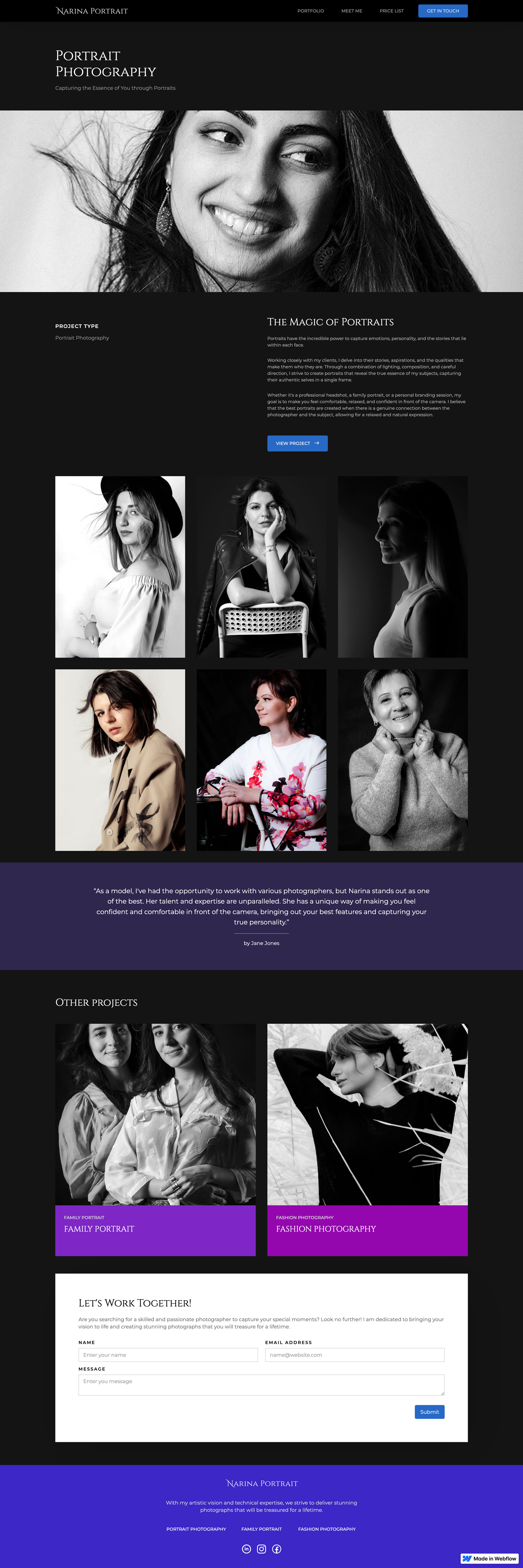 Photography Portfolio Website by Narine Mirzayan on Dribbble