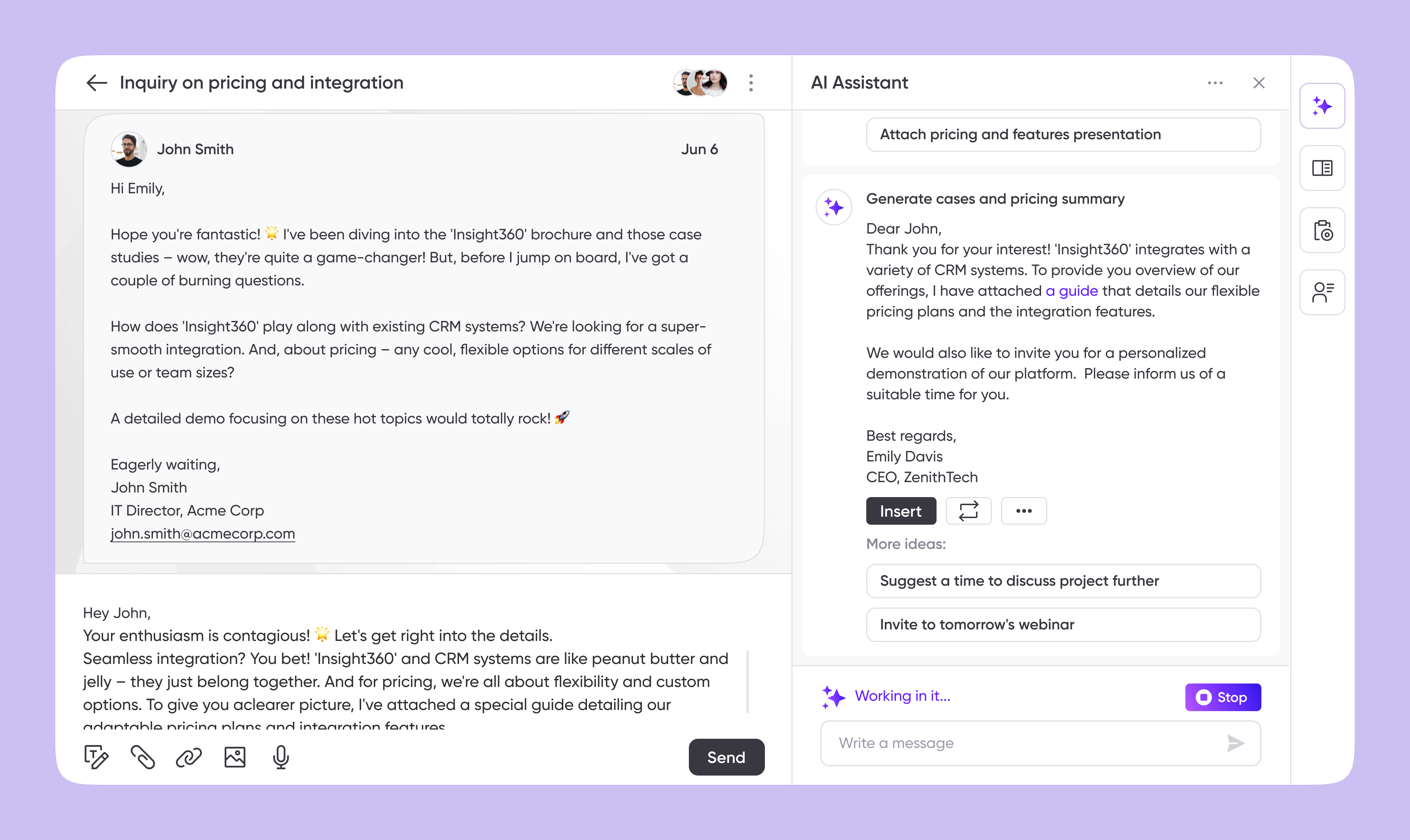 Personalized AI Text Generation - AI Email Assistant UX Concept by ...