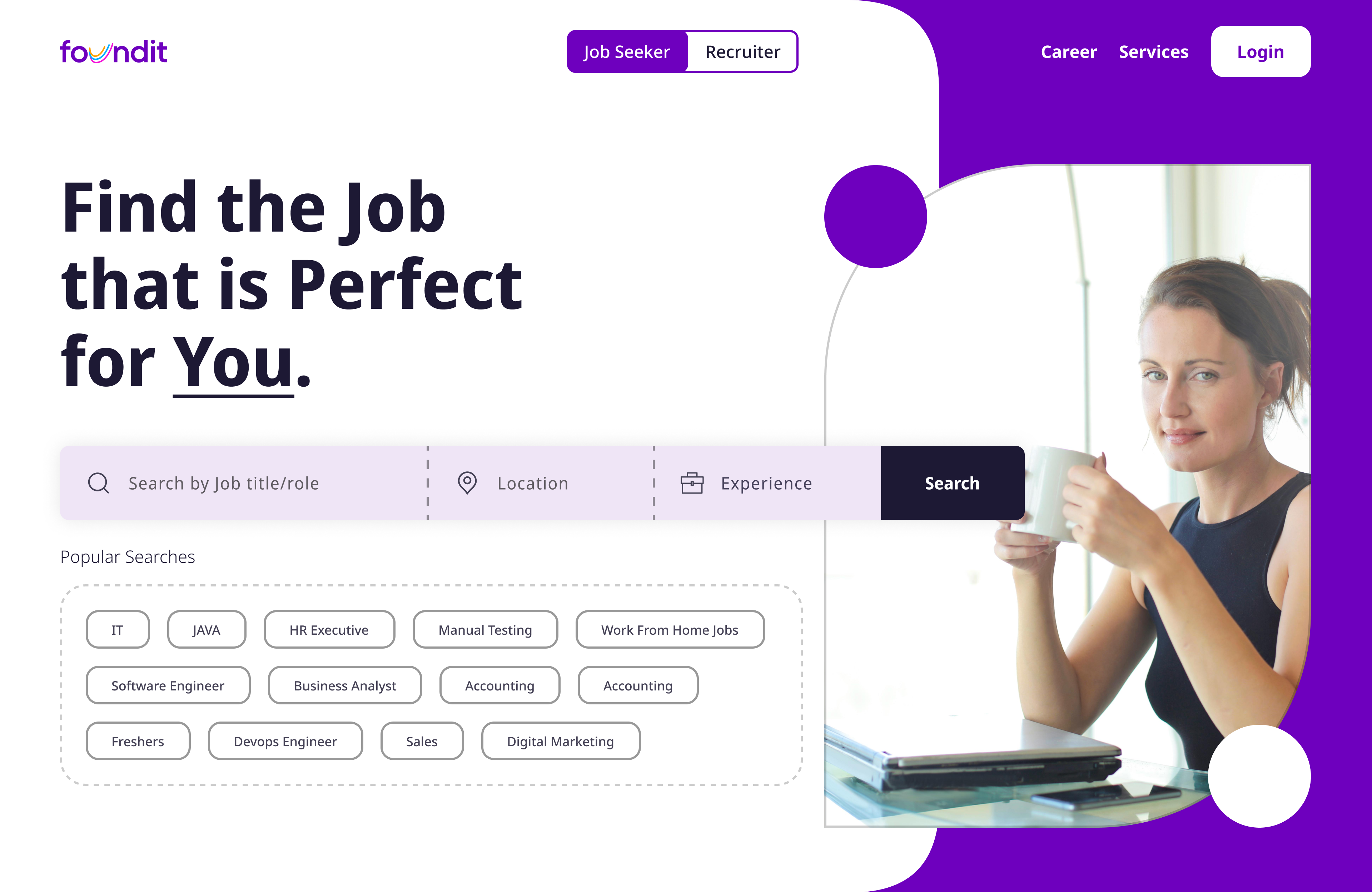 Foundit.com - Homepage Redesign by DaiTya Designs on Dribbble