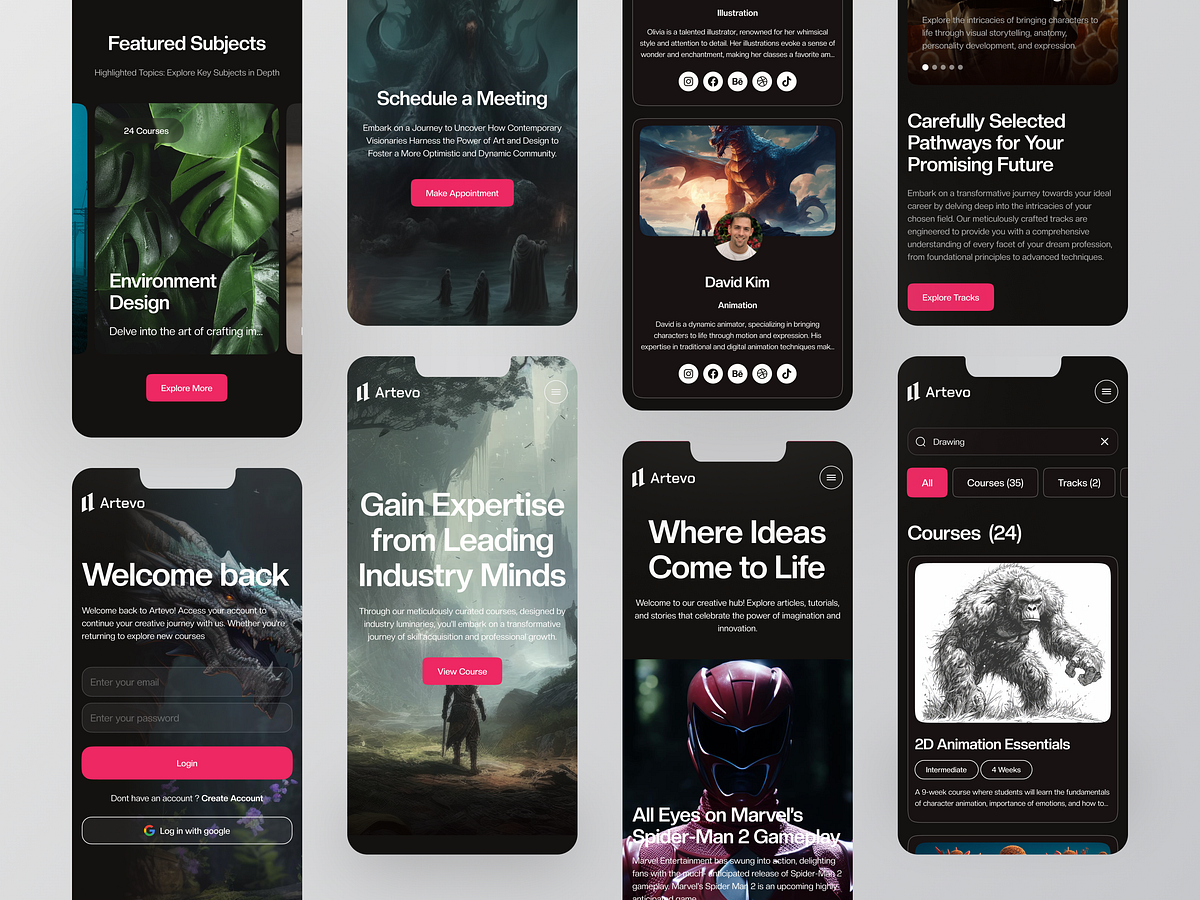 Online Course Responsive - Artevo by Odama on Dribbble