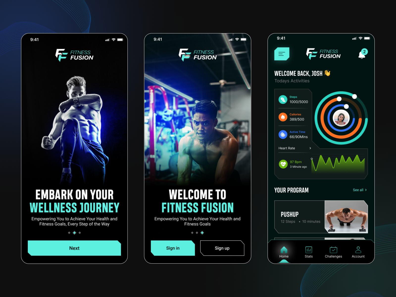 Fitness Fusion Tracker App Design by Dolphin Web Solution on Dribbble