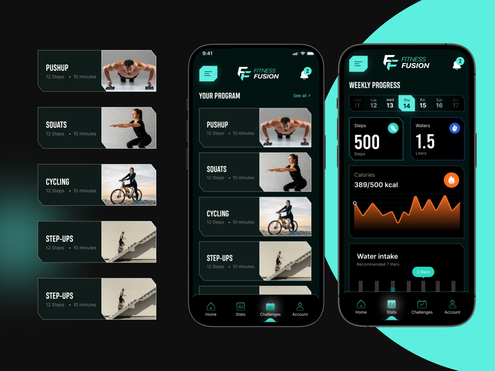 Fitness Fusion Tracker App Design by Dolphin Web Solution on Dribbble