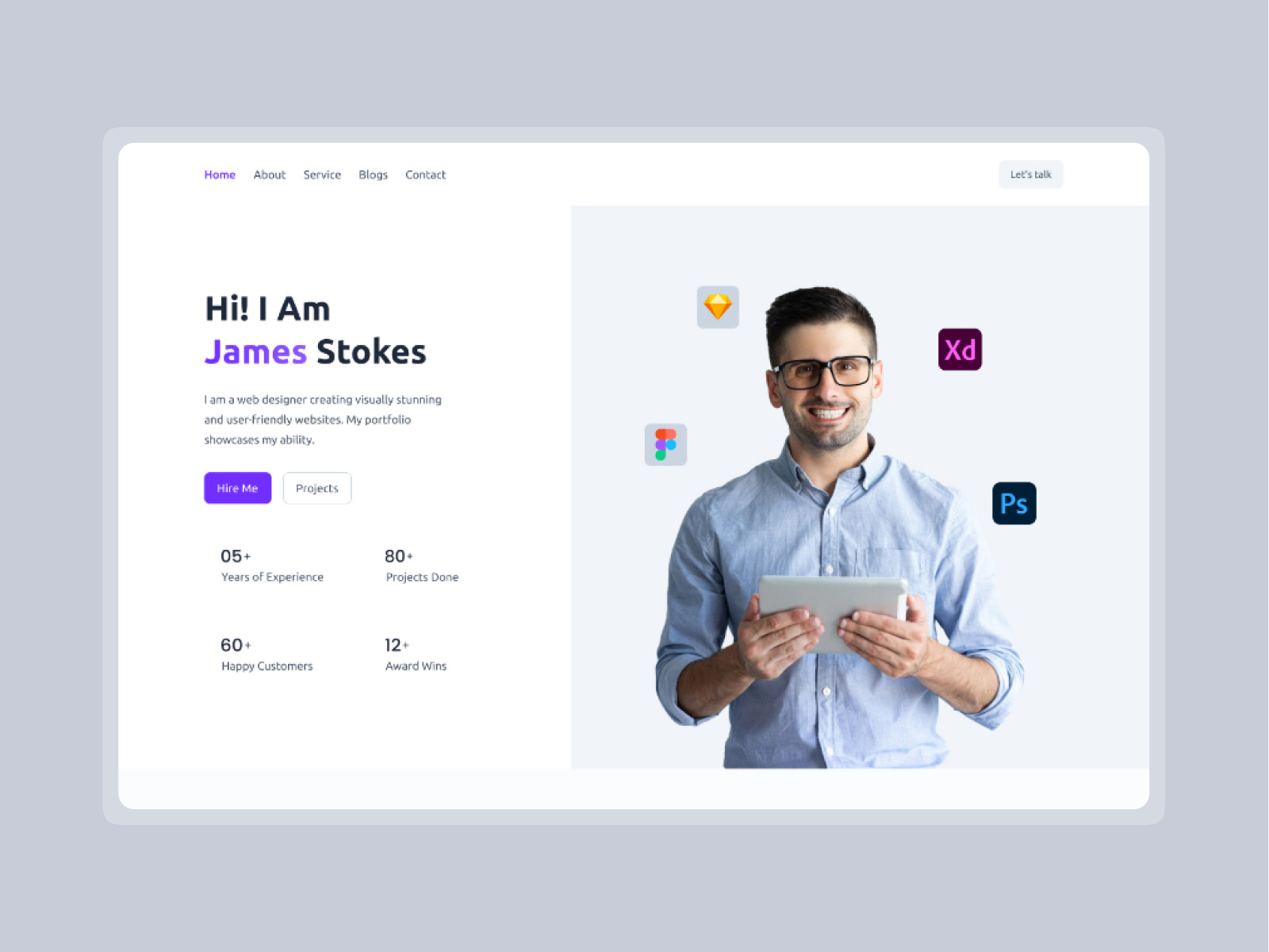 Portfolio Web Header Design by Kalyan Bhattacharjee Tanmoy on Dribbble