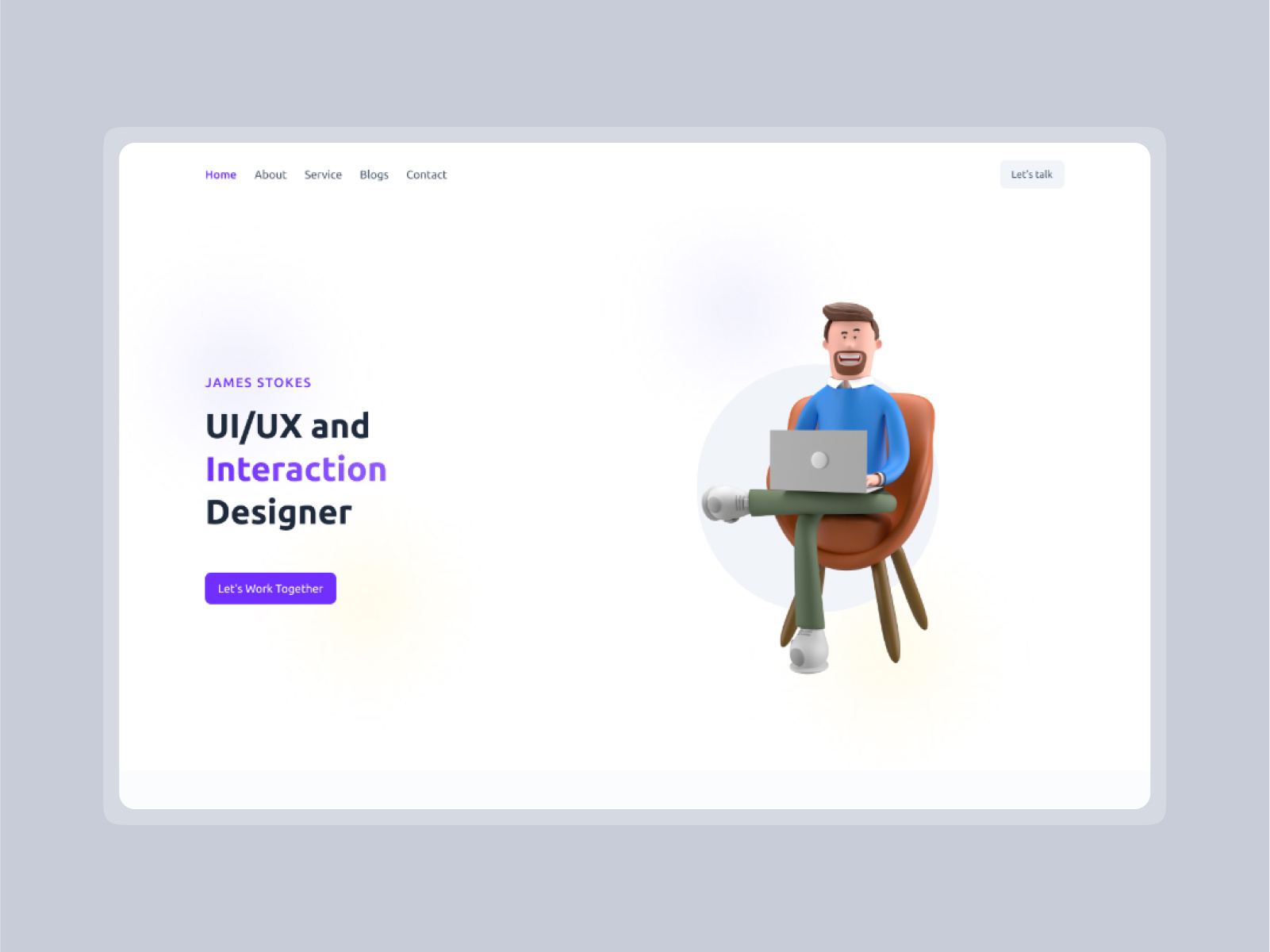 Portfolio Web Header Design by Kalyan Bhattacharjee Tanmoy on Dribbble