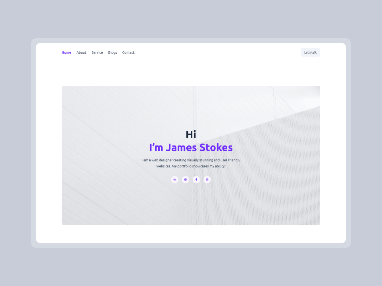 Portfolio Web Header Design by Kalyan Bhattacharjee Tanmoy on Dribbble