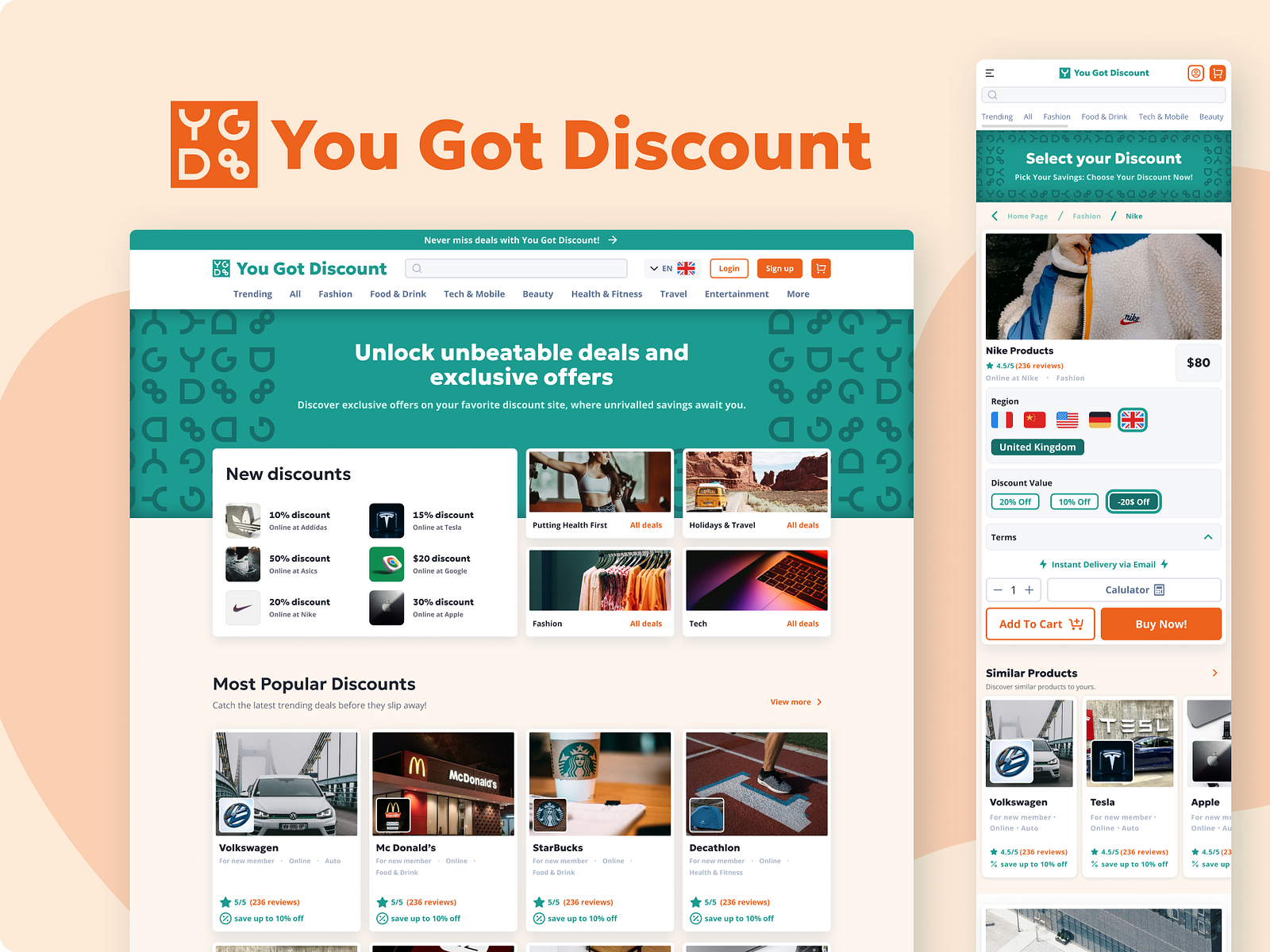 You Got Discount · UX/UI Design by Robin Drapeau on Dribbble