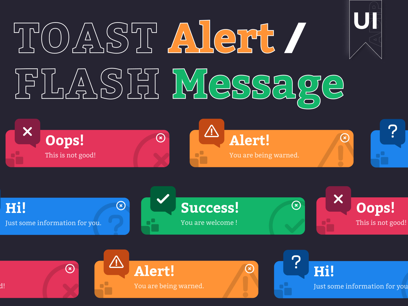 Toast Alert / Flash by Moshiur Rahman Adip on Dribbble