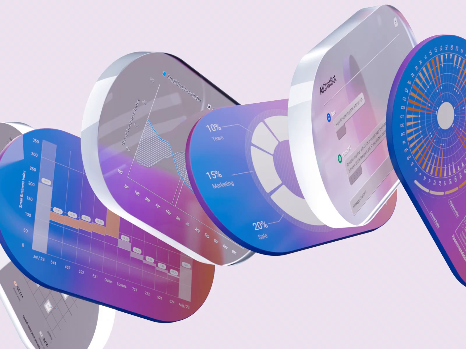 3D Interface Data Visualization by TheMotionDot by TheMotionDot on Dribbble