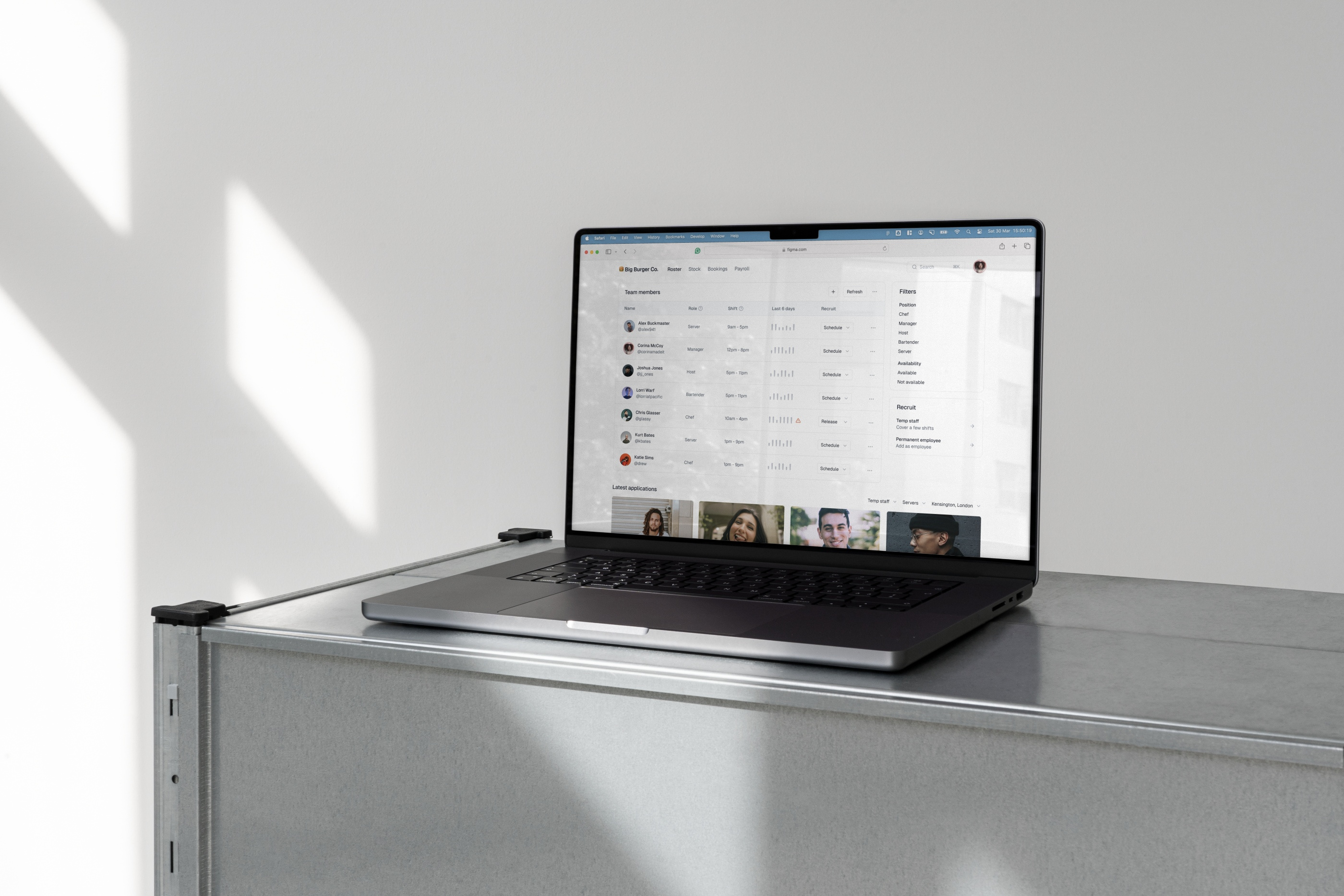Staff Rota Management Wireframe by Maxwell White on Dribbble