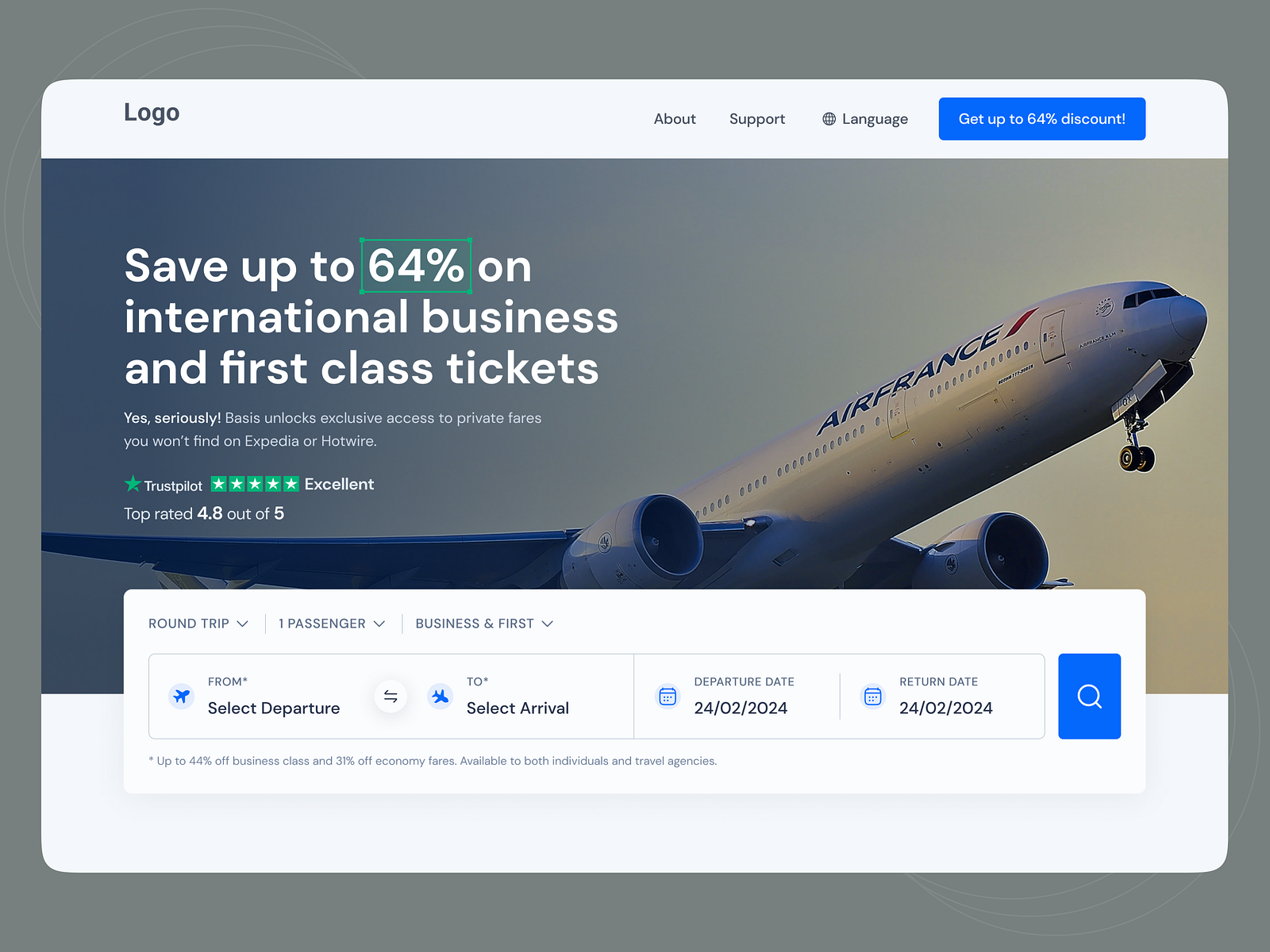Flight Tickets Booking Website by Peaky Design on Dribbble