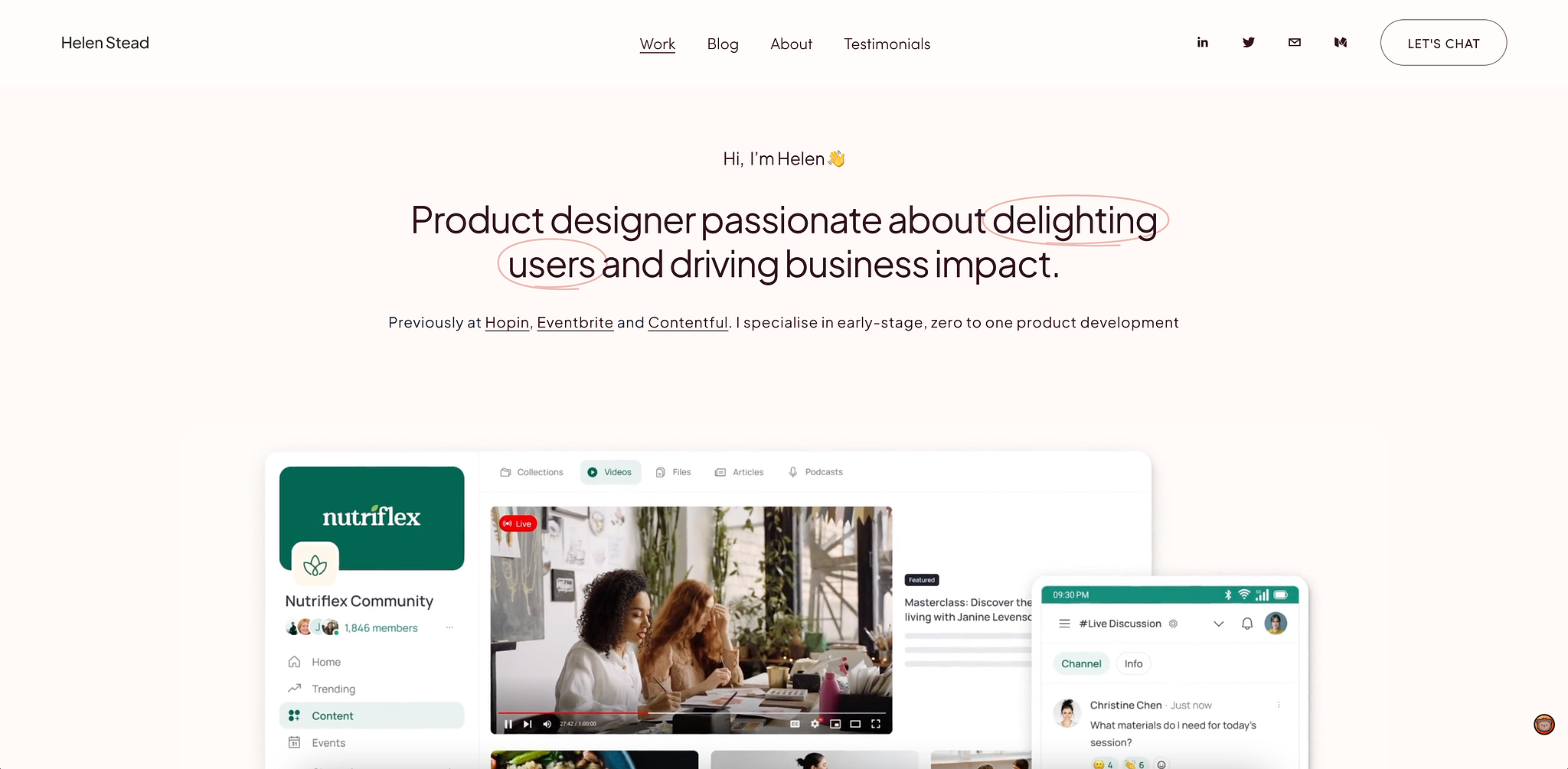 Helen Stead | Portfolio Website | Product Designer by Helena Stead on Dribbble