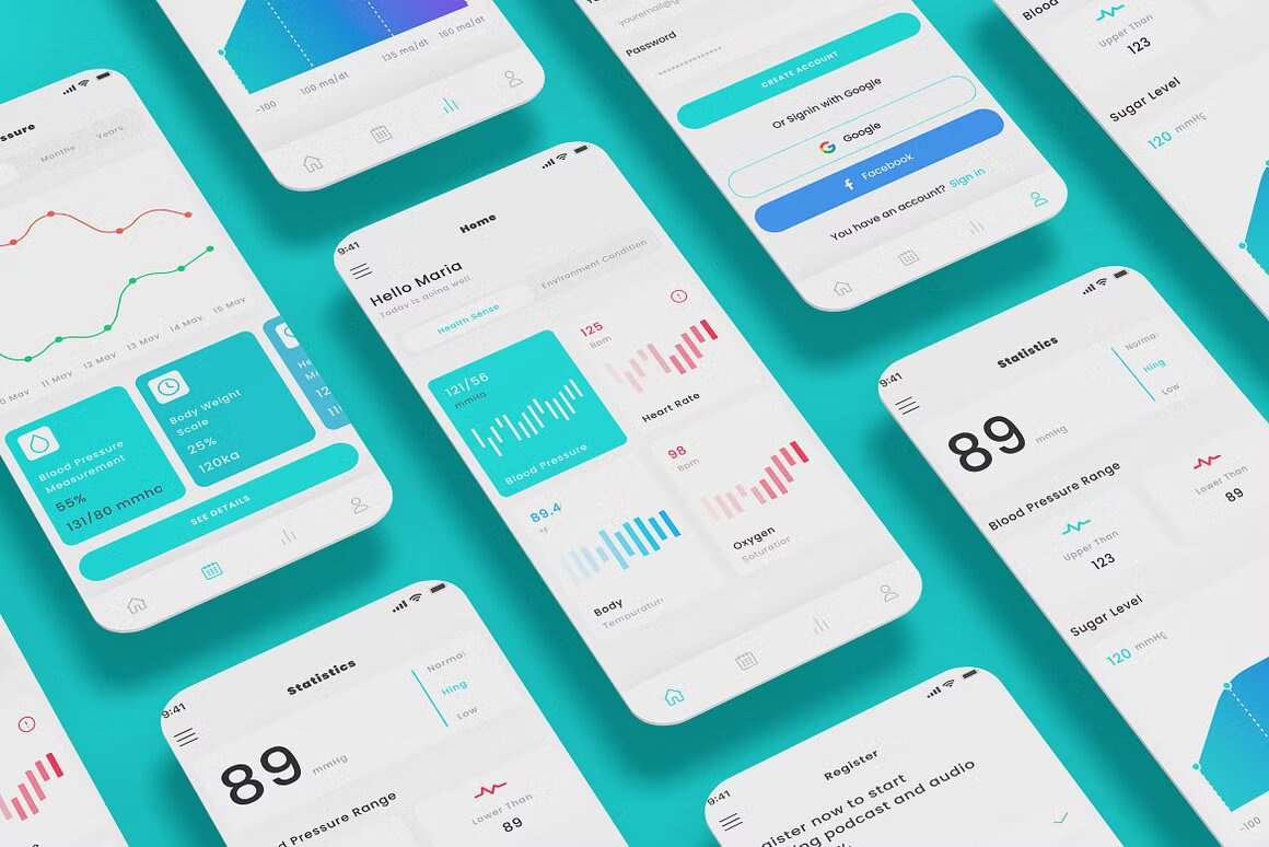 Blood Pressure Measurement App by New Style Mockup & Web Design on Dribbble
