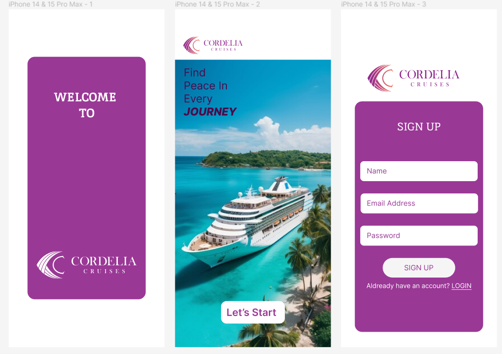 Cordelia Cruise ( Wireframing and Visual Design (only Homepage) by Priyanka Sonar on Dribbble