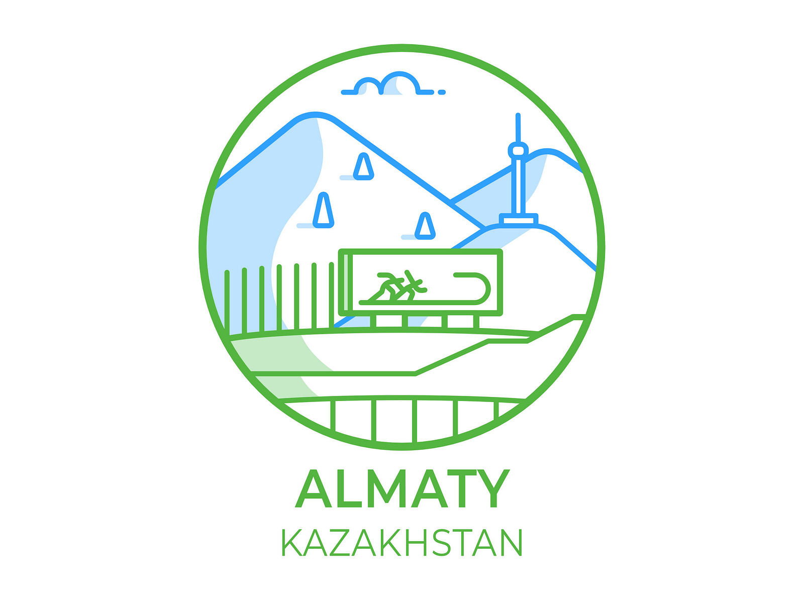 Almaty city icon illustration by Alisher Isagaliev on Dribbble