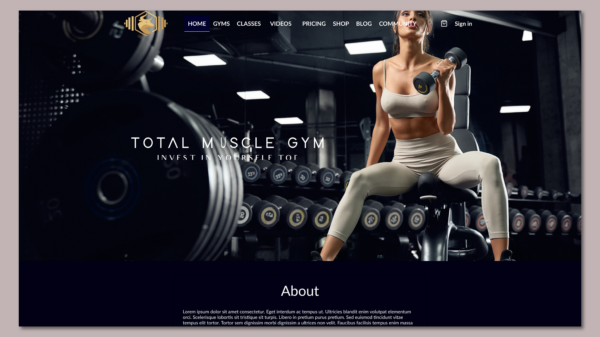 Total Muscle Gym Hero Area by Hamayun Awan on Dribbble