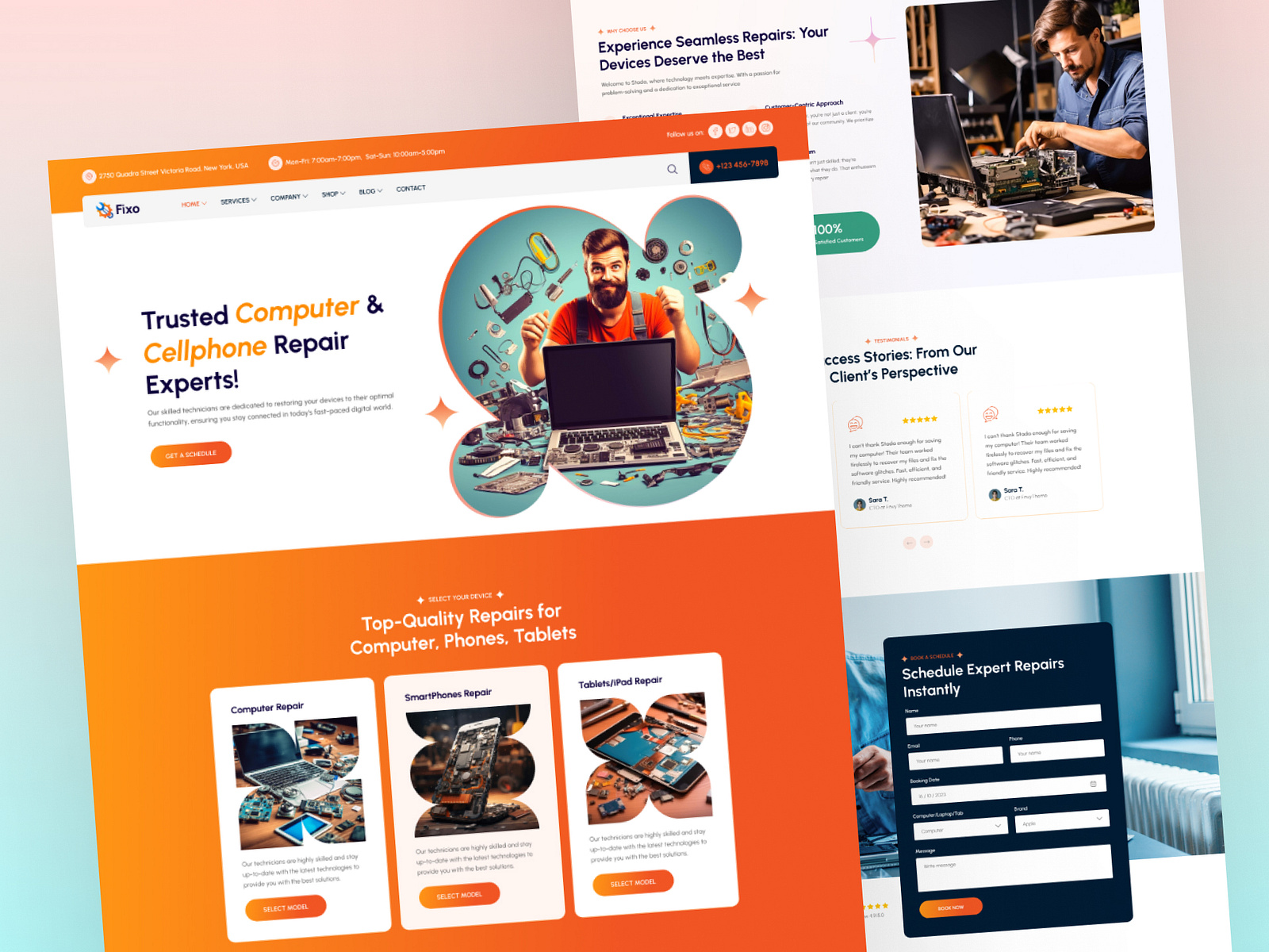 Fixo - Mobile & Computer Repair Services by EnvyTheme LLC on Dribbble