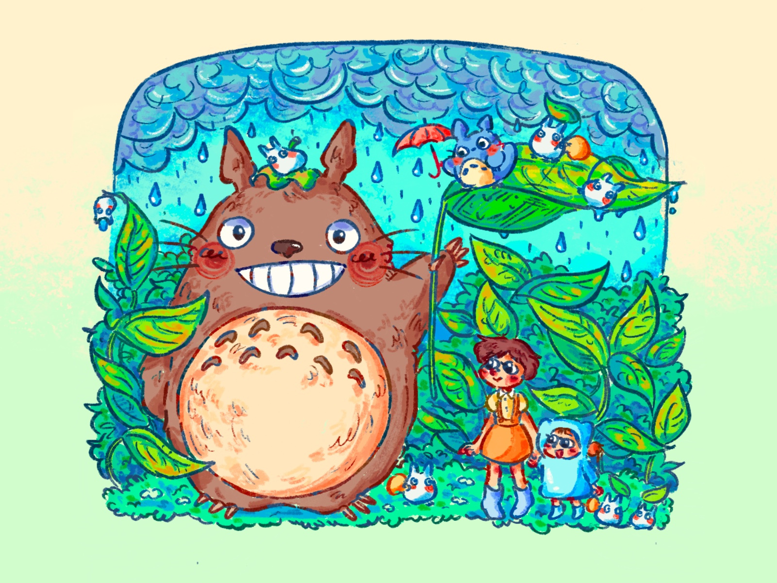 My neighbor totoro 🌱☂️🌧️ by Yaza on Dribbble